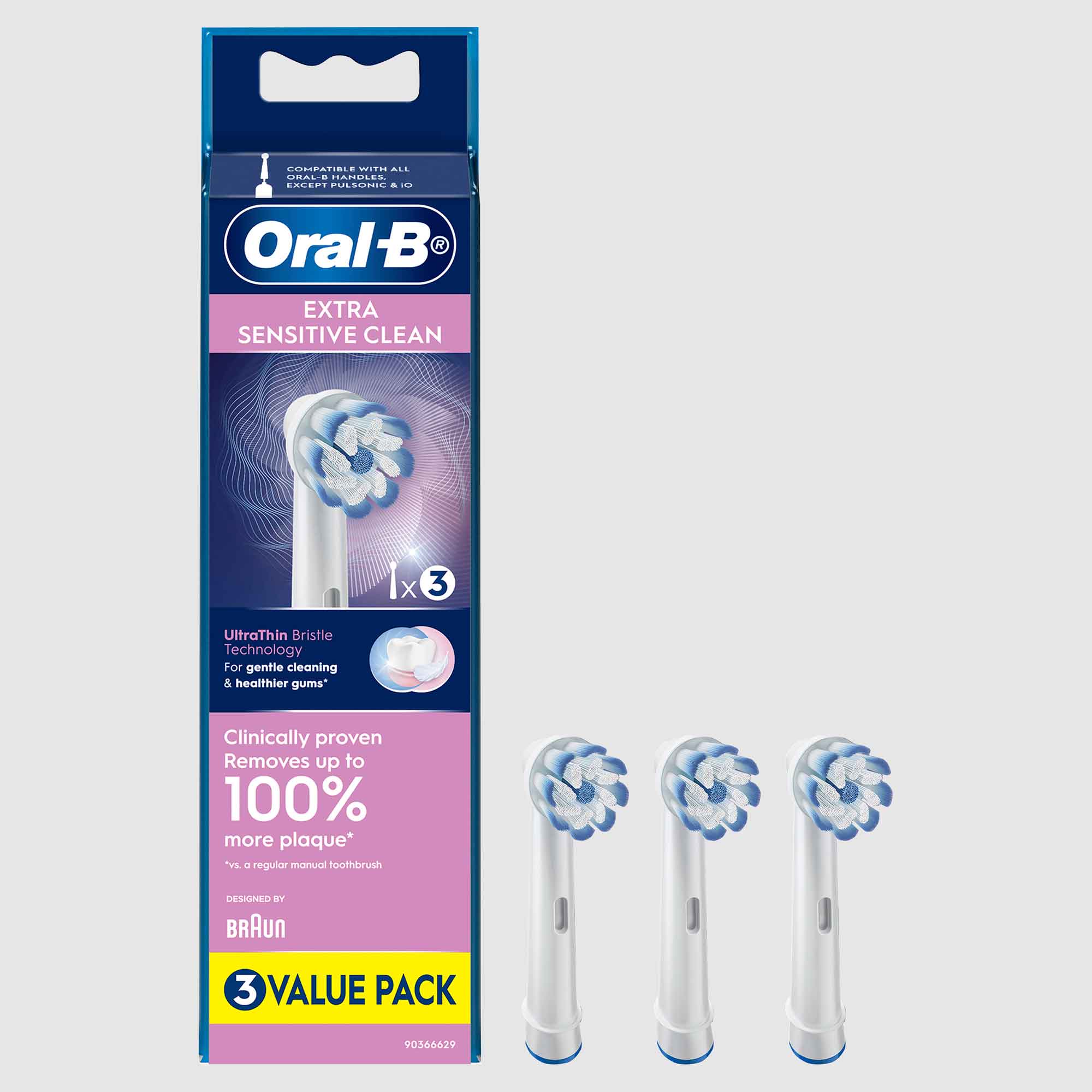 Oral-B Extra Sensitive Gum Care Replacement Brush Head Refill - 3 pack